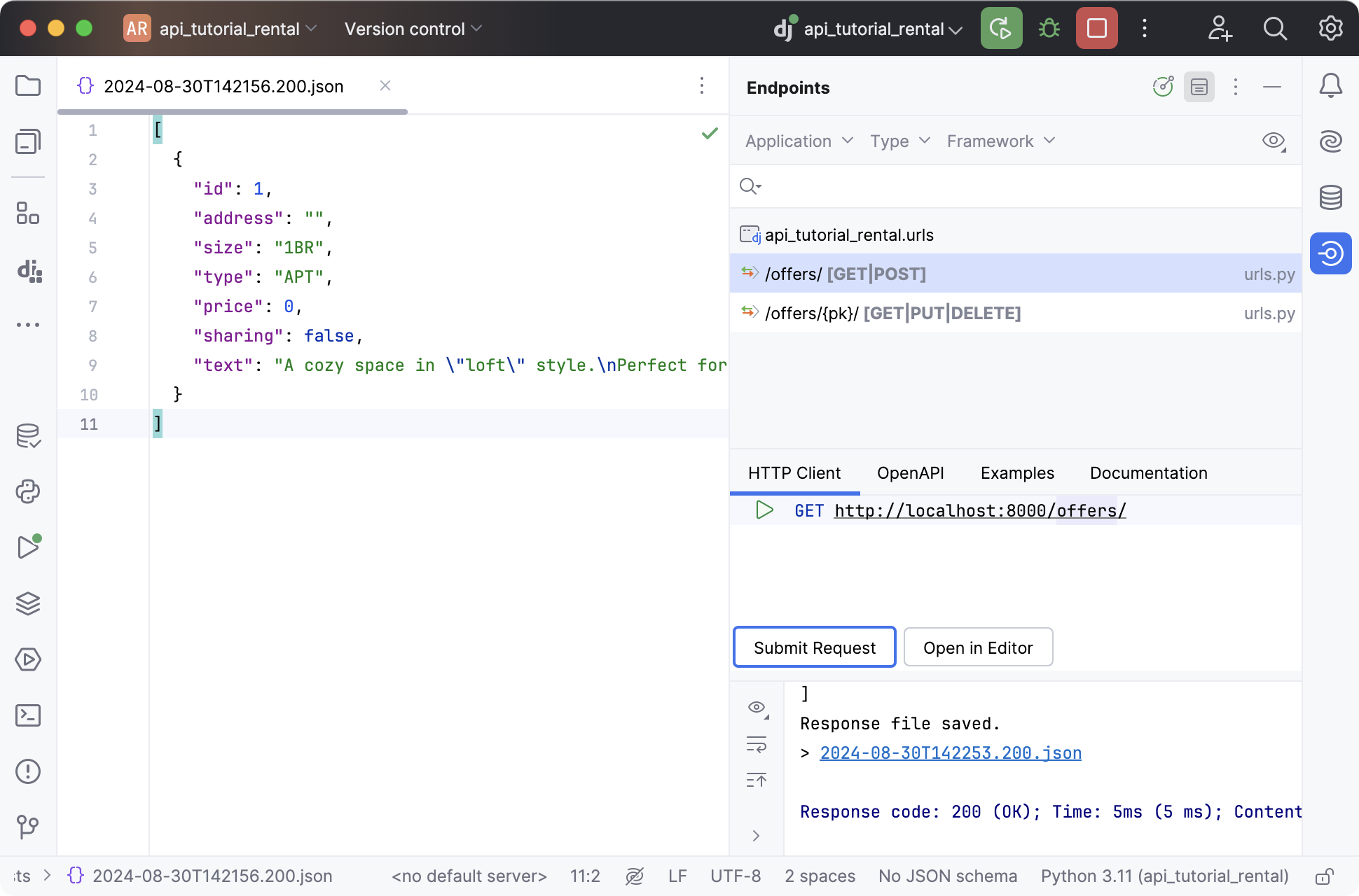使用 Django REST Framework 构建 API | PyCharm 文档
