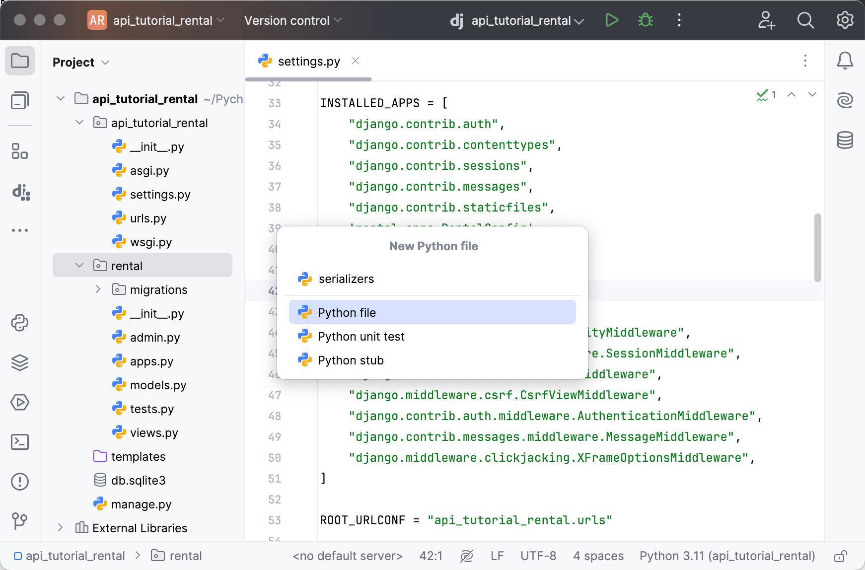使用 Django REST Framework 构建 API | PyCharm 文档