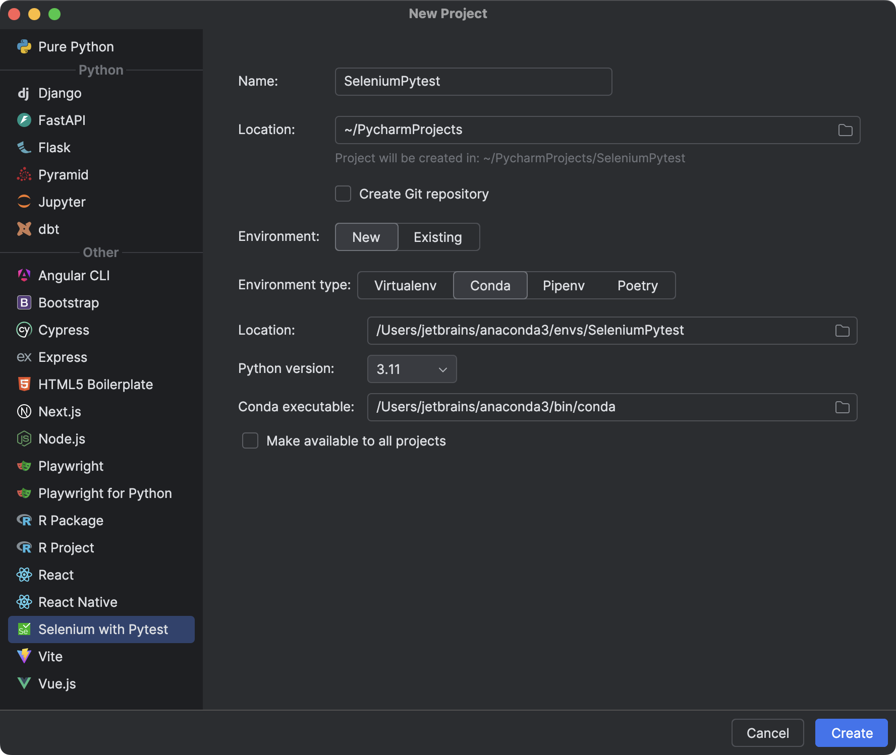 Selenium | PyCharm 文档