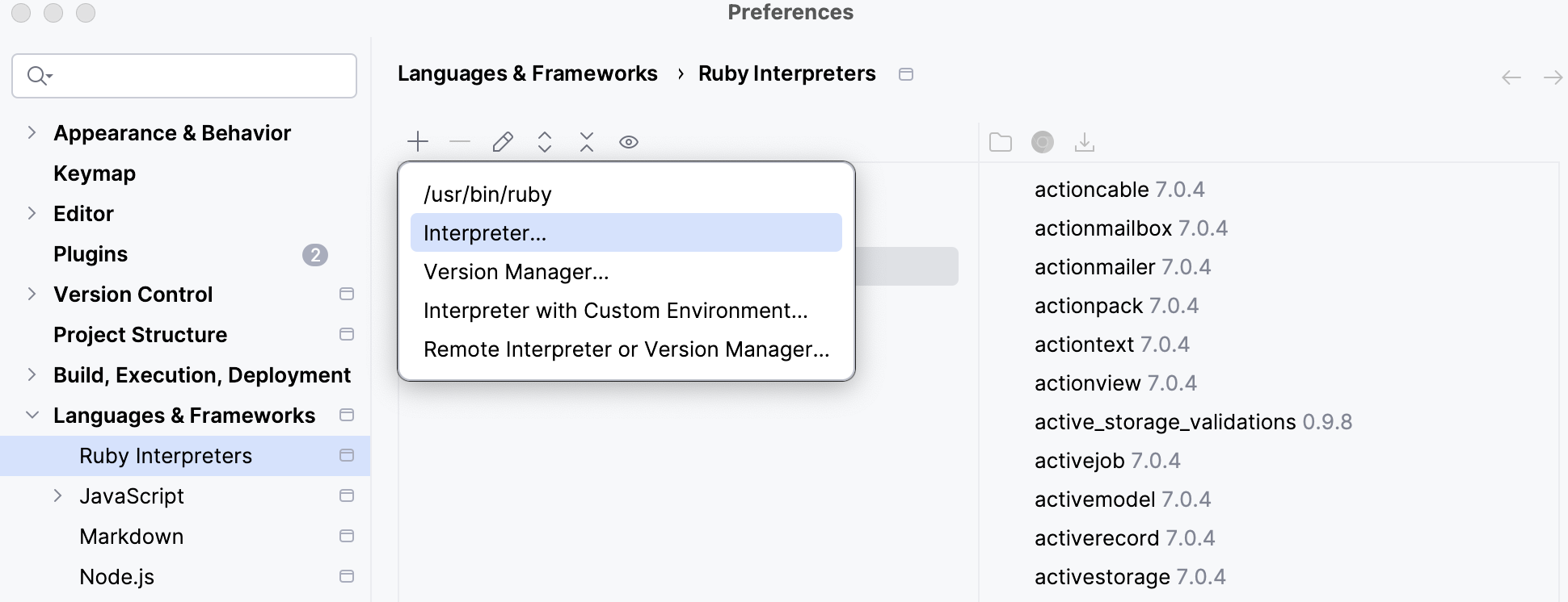 Configure a Ruby interpreter | RubyMine Documentation