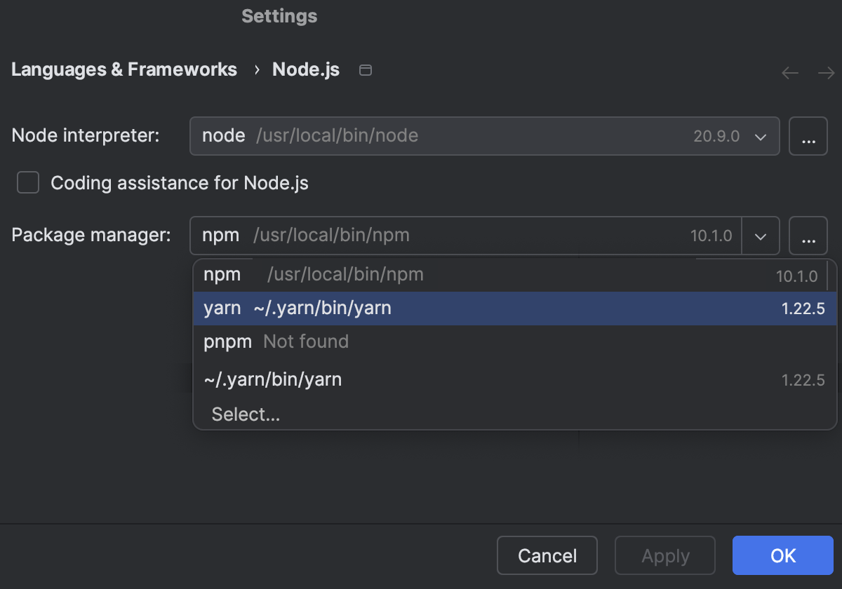 npm, pnpm, and Yarn | IntelliJ IDEA Documentation