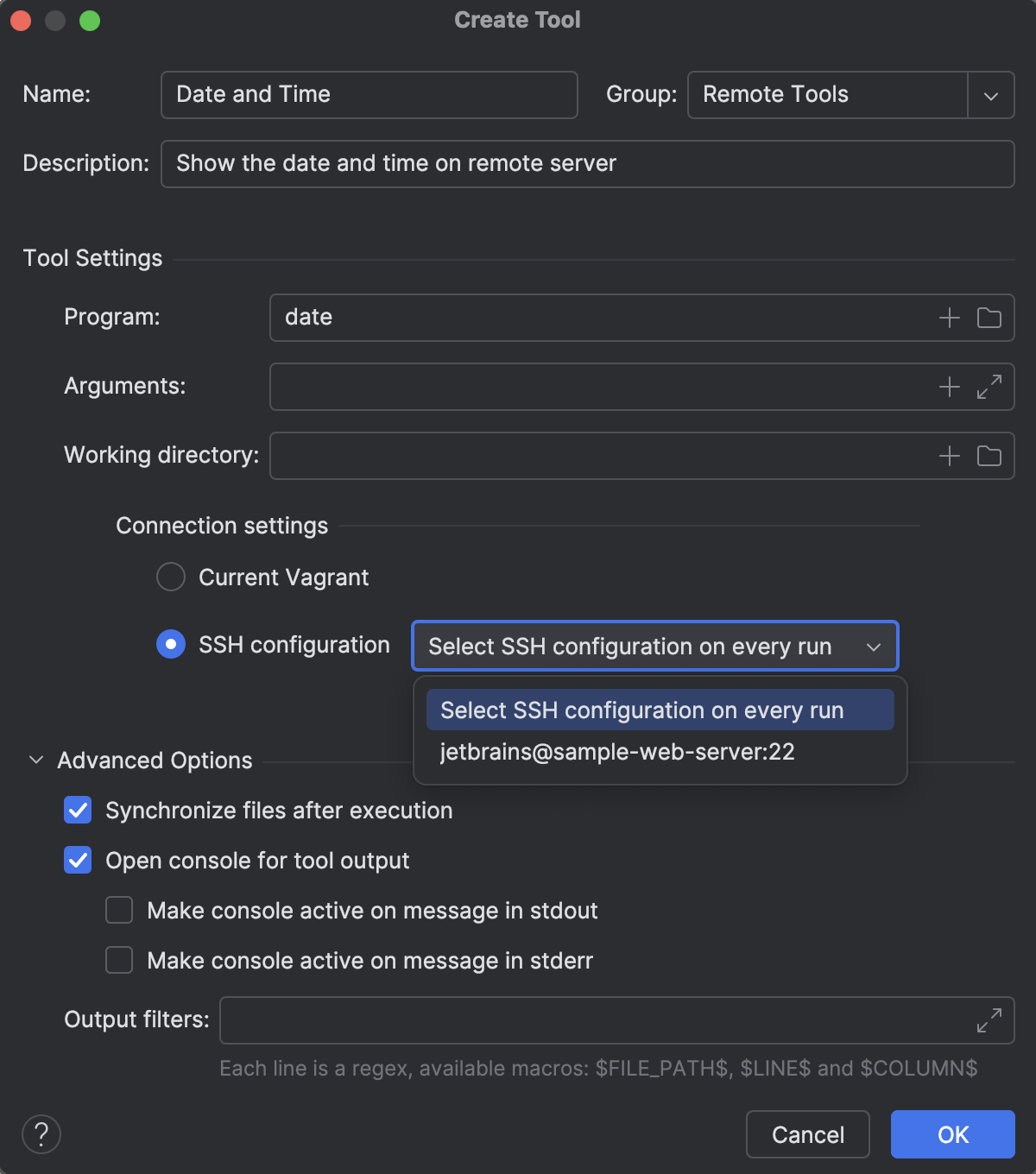 External tools | PyCharm Documentation