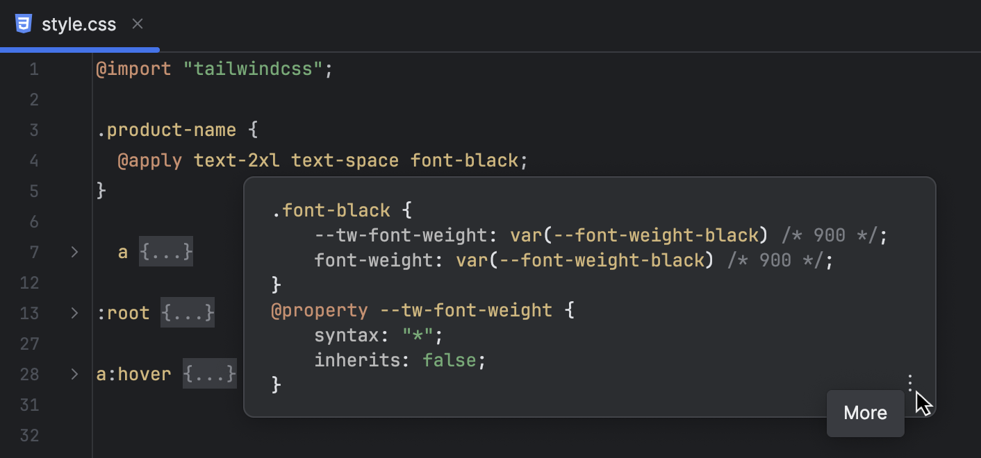 Tailwind CSS | WebStorm Documentation