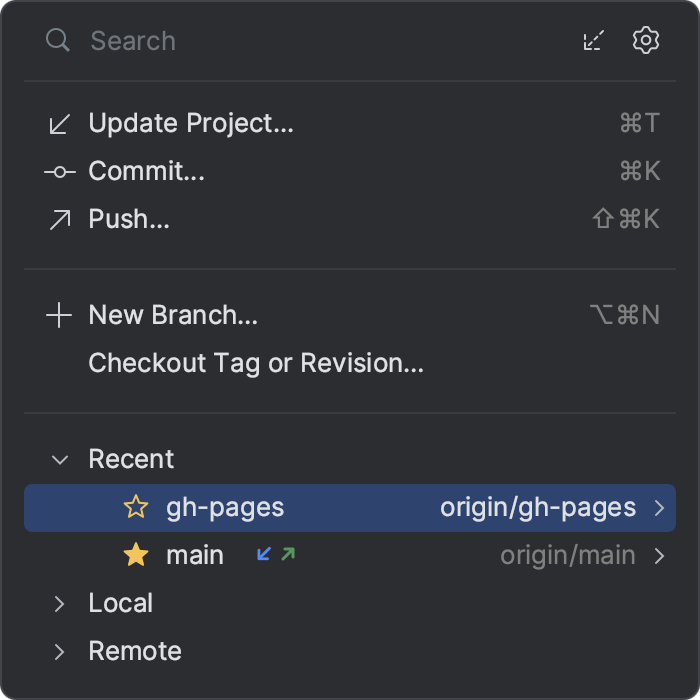 Manage Git branches | IntelliJ IDEA Documentation