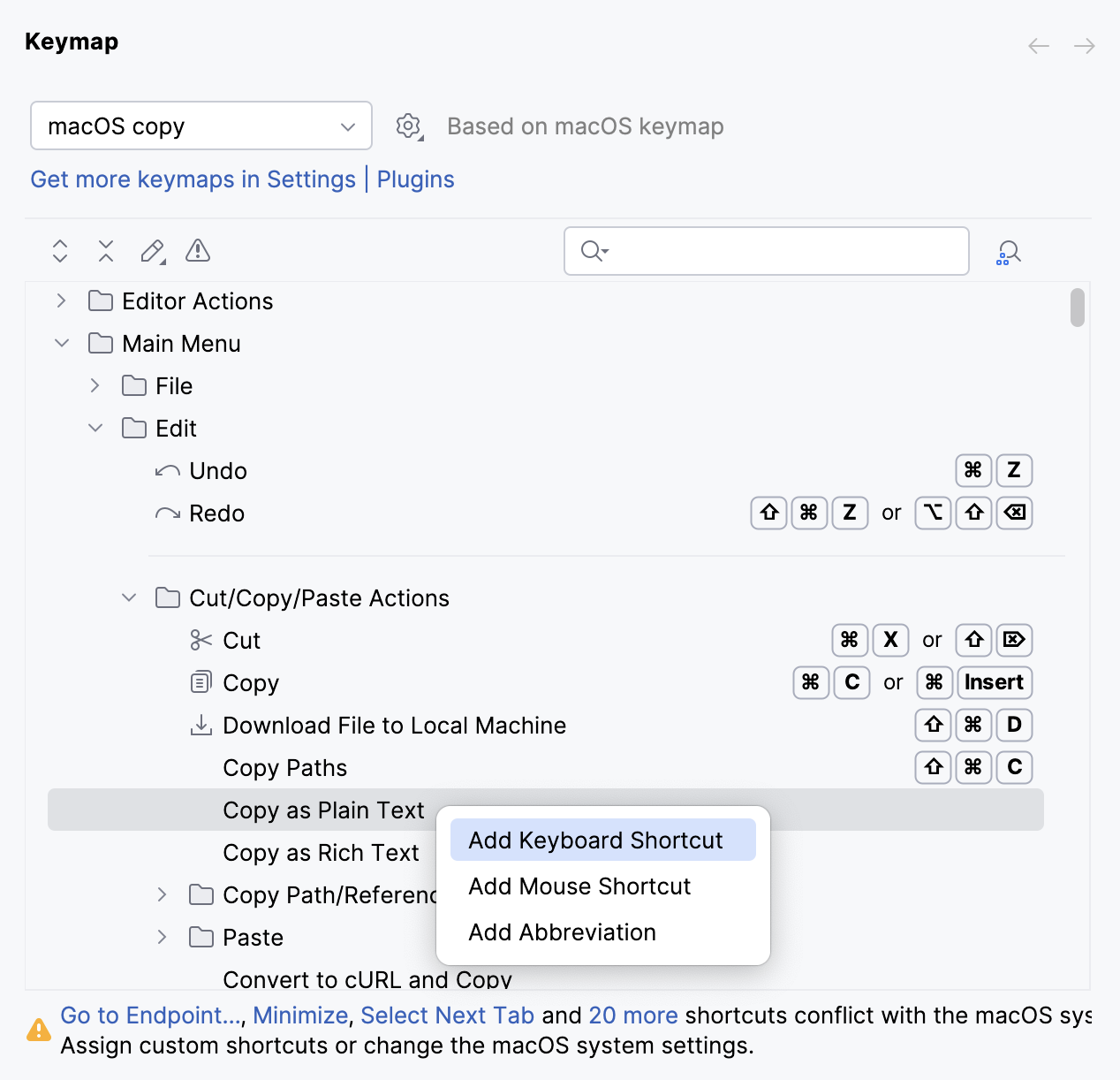 Keyboard shortcuts | PhpStorm Documentation