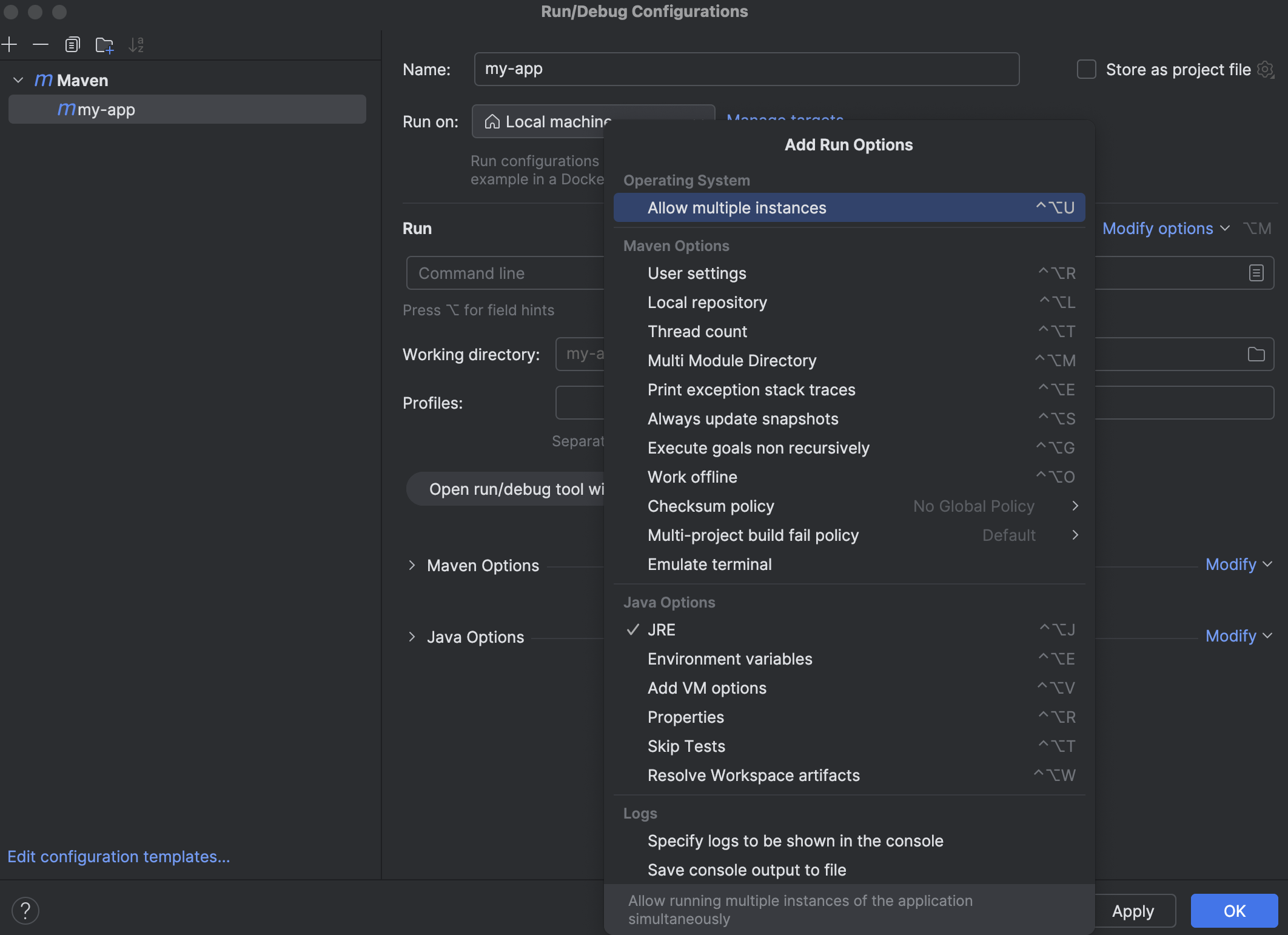 Run/Debug Configuration: Maven | IntelliJ IDEA Documentation