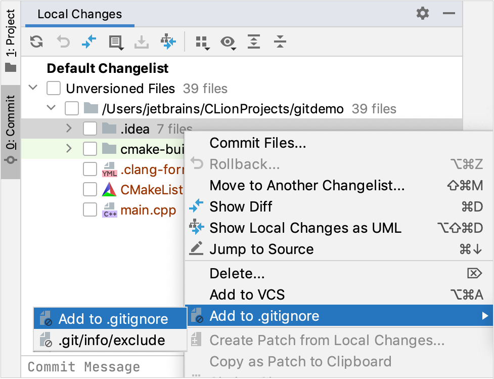 Tutorial: Getting started with Git in CLion | CLion Documentation