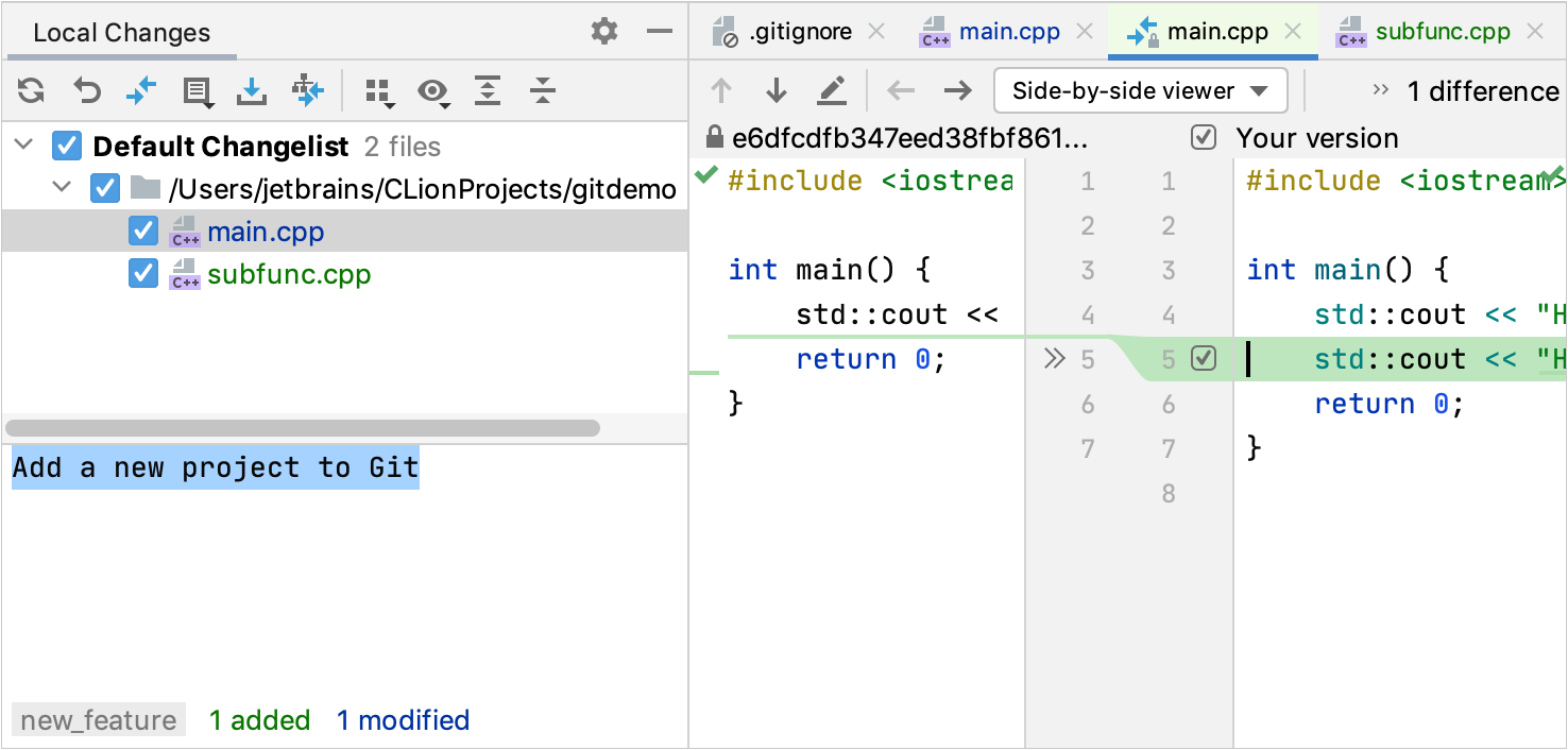 Tutorial: Getting started with Git in CLion | CLion Documentation