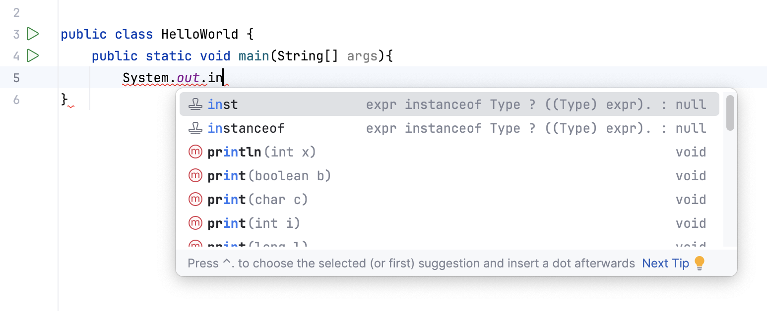 Code completion | IntelliJ IDEA Documentation