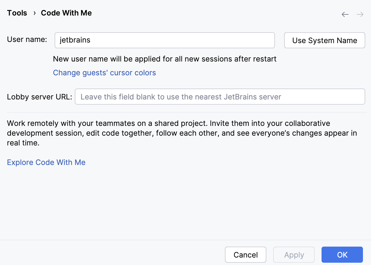 Getting started with Code With Me | PyCharm Documentation
