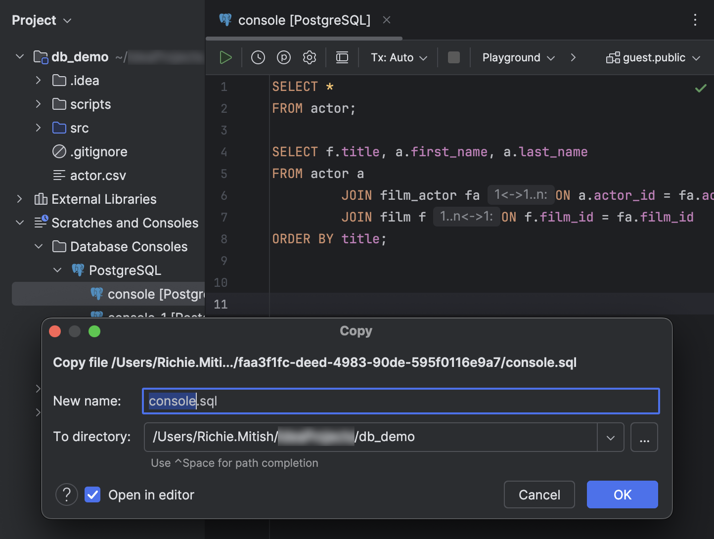 Query consoles | IntelliJ IDEA Documentation