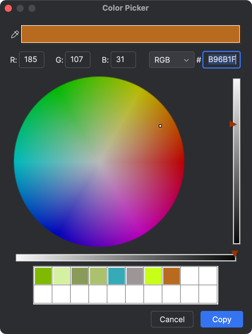 Color picker | DataGrip Documentation