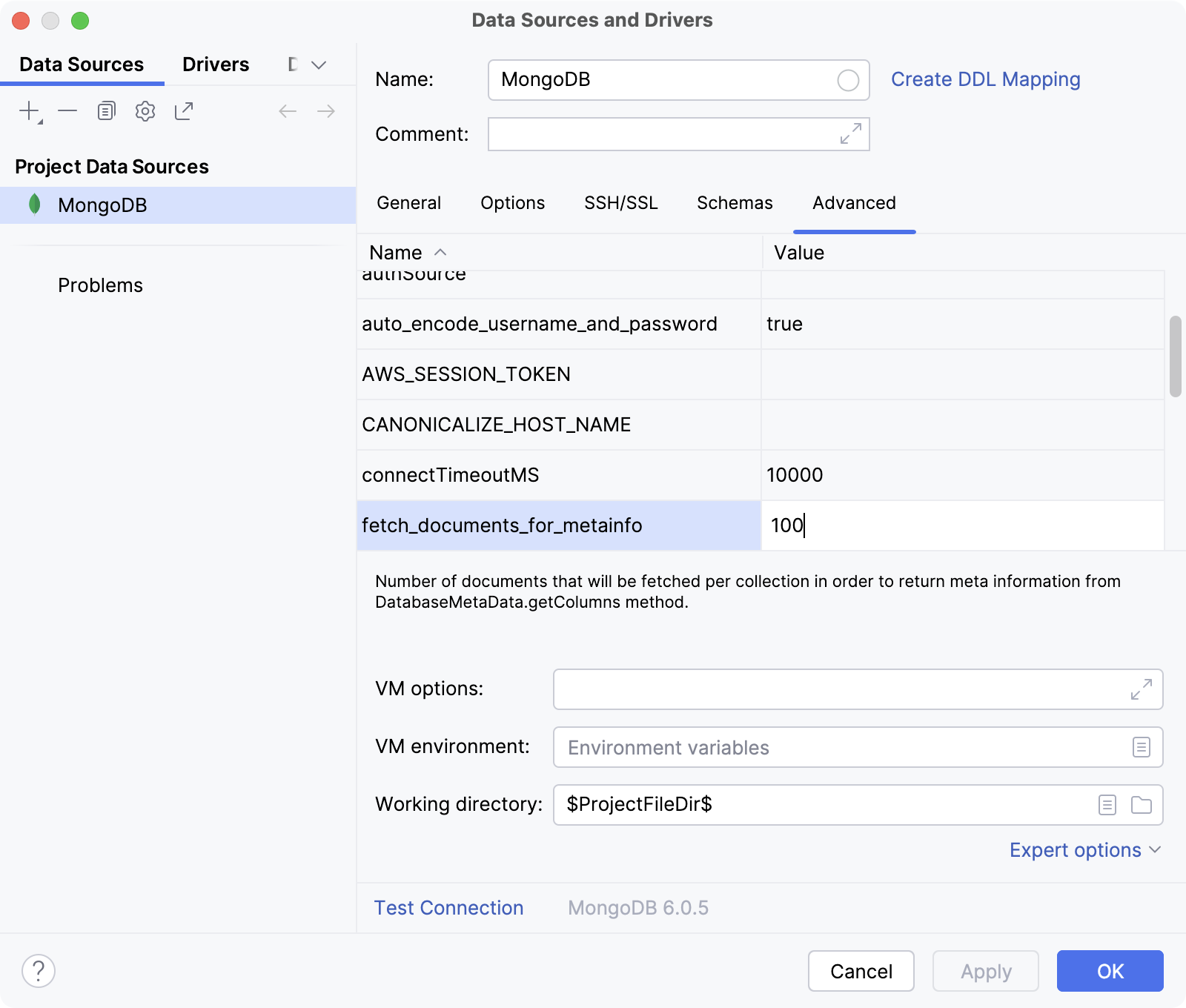 MongoDB introspection | PyCharm Documentation