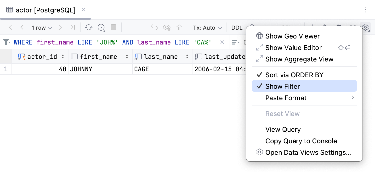 Search in DataGrip | DataGrip Documentation