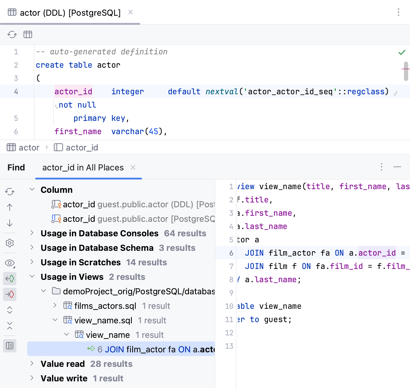 Search in DataGrip | DataGrip Documentation