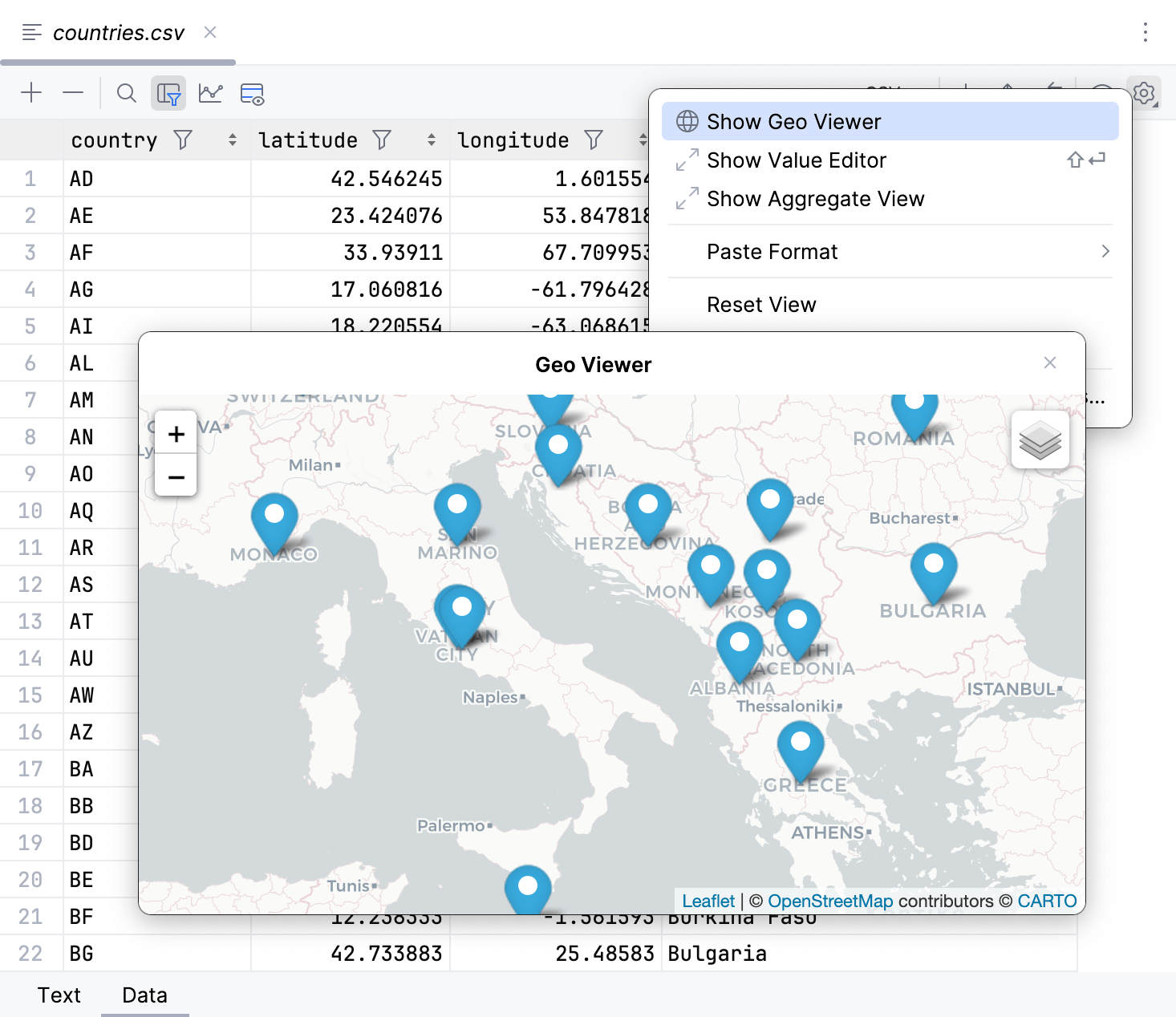 View data | DataGrip Documentation