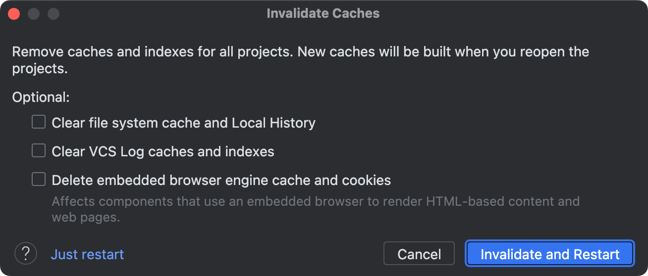 Invalidate caches | DataGrip Documentation