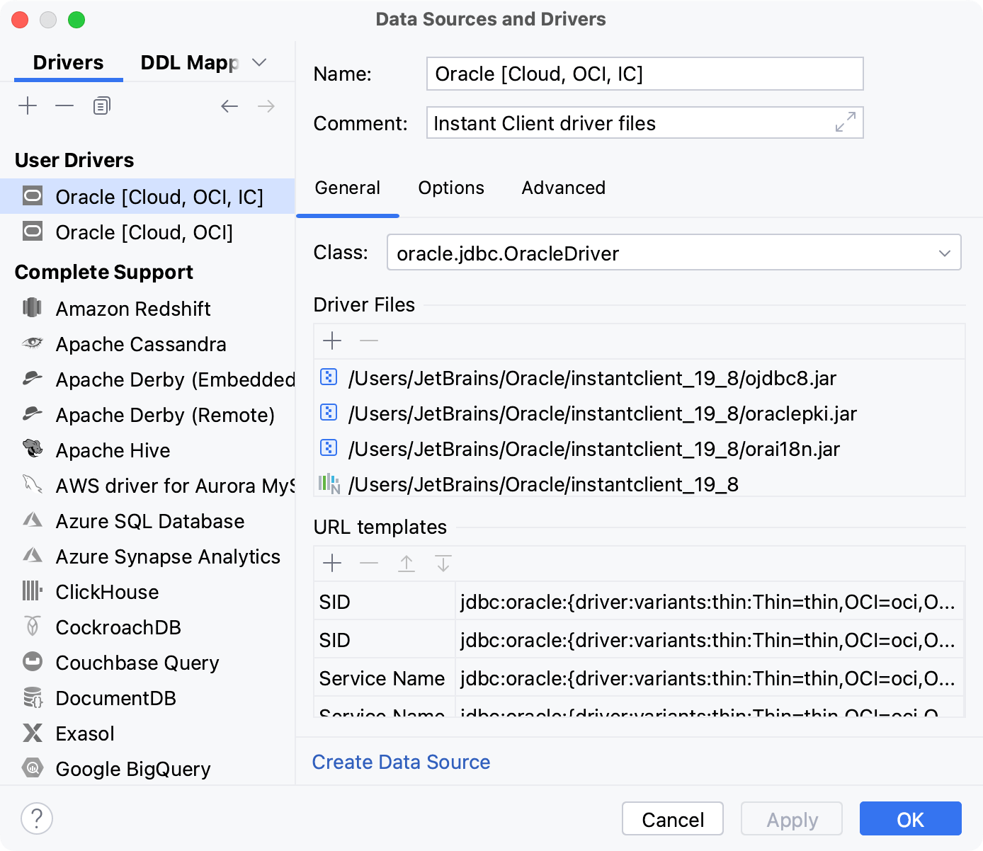 Create an Oracle data source using Wallet and OCI | CLion Documentation