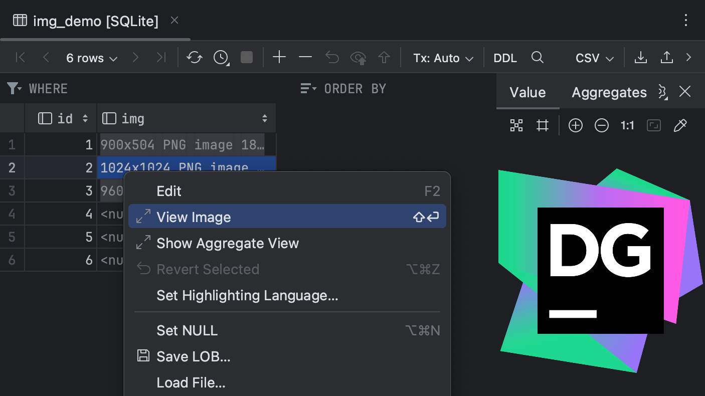 View data | DataGrip Documentation