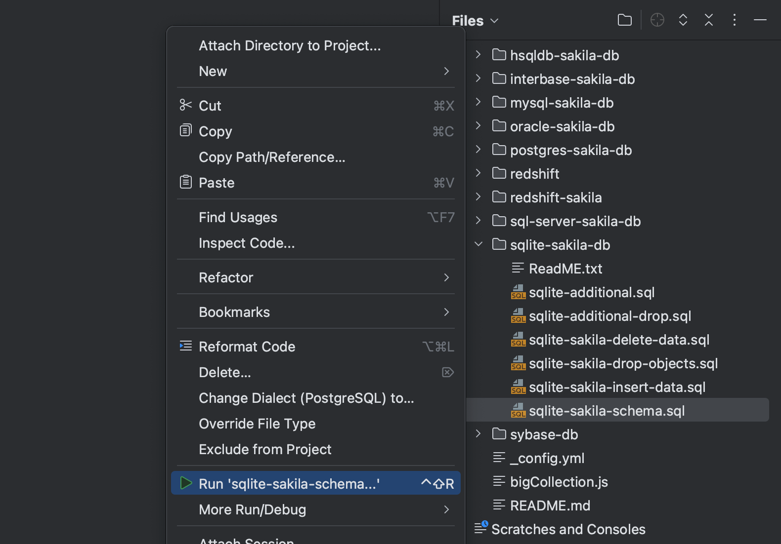 Run files | DataGrip Documentation