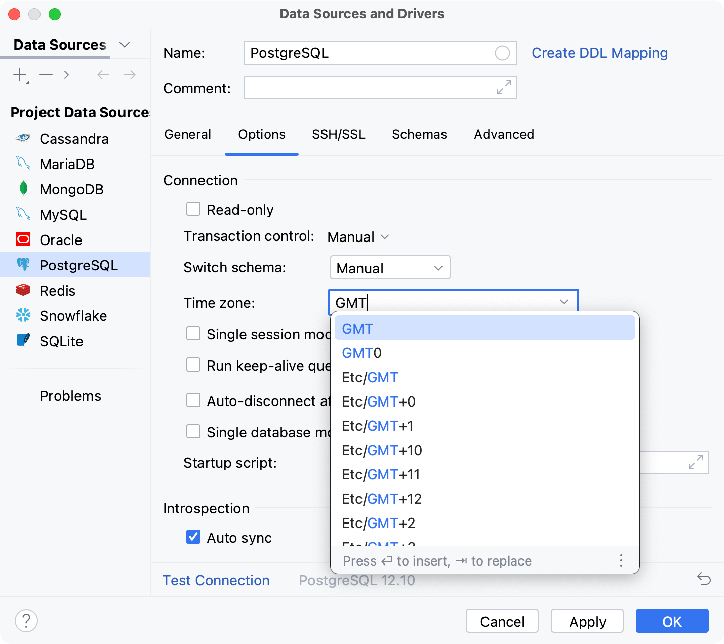 Configure connection | DataGrip Documentation