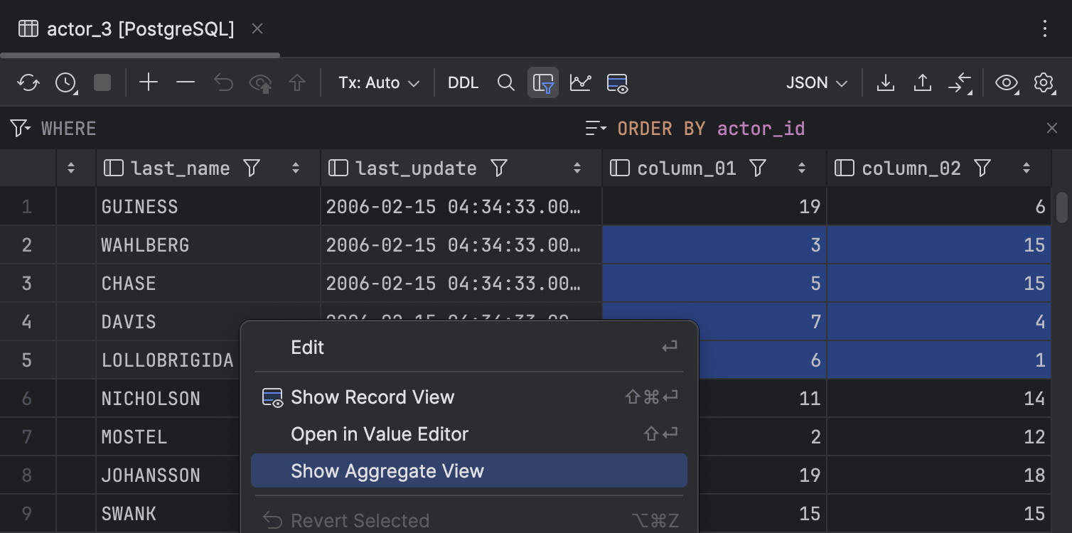 View data | DataGrip Documentation