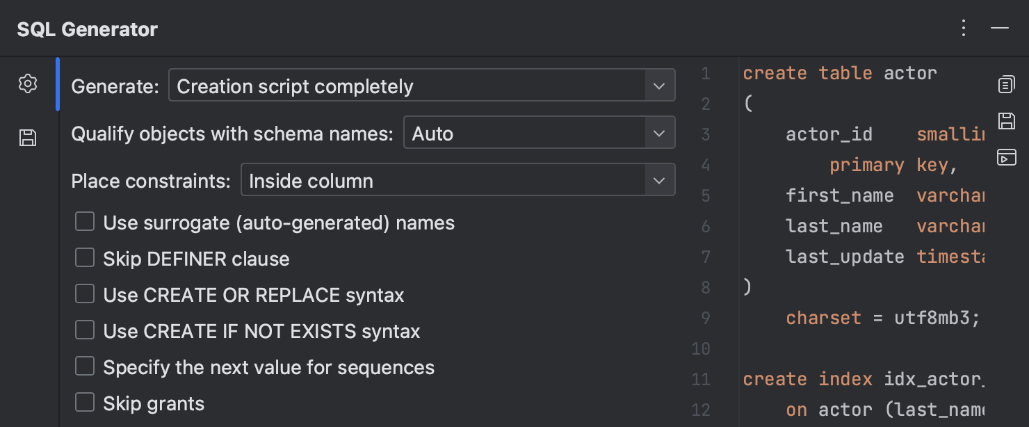 Export | DataGrip Documentation