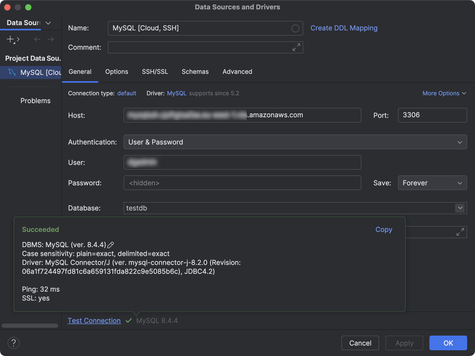 使用 SSH 连接到数据库 | PyCharm 文档