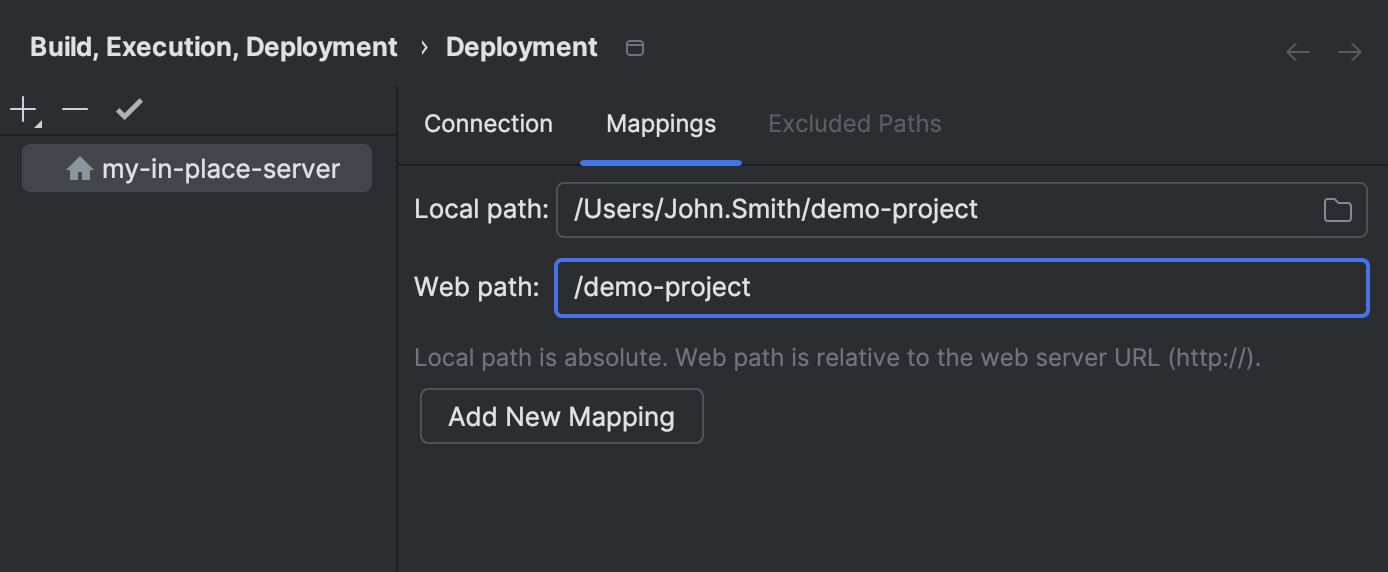 Create an in-place server configuration | IntelliJ IDEA Documentation
