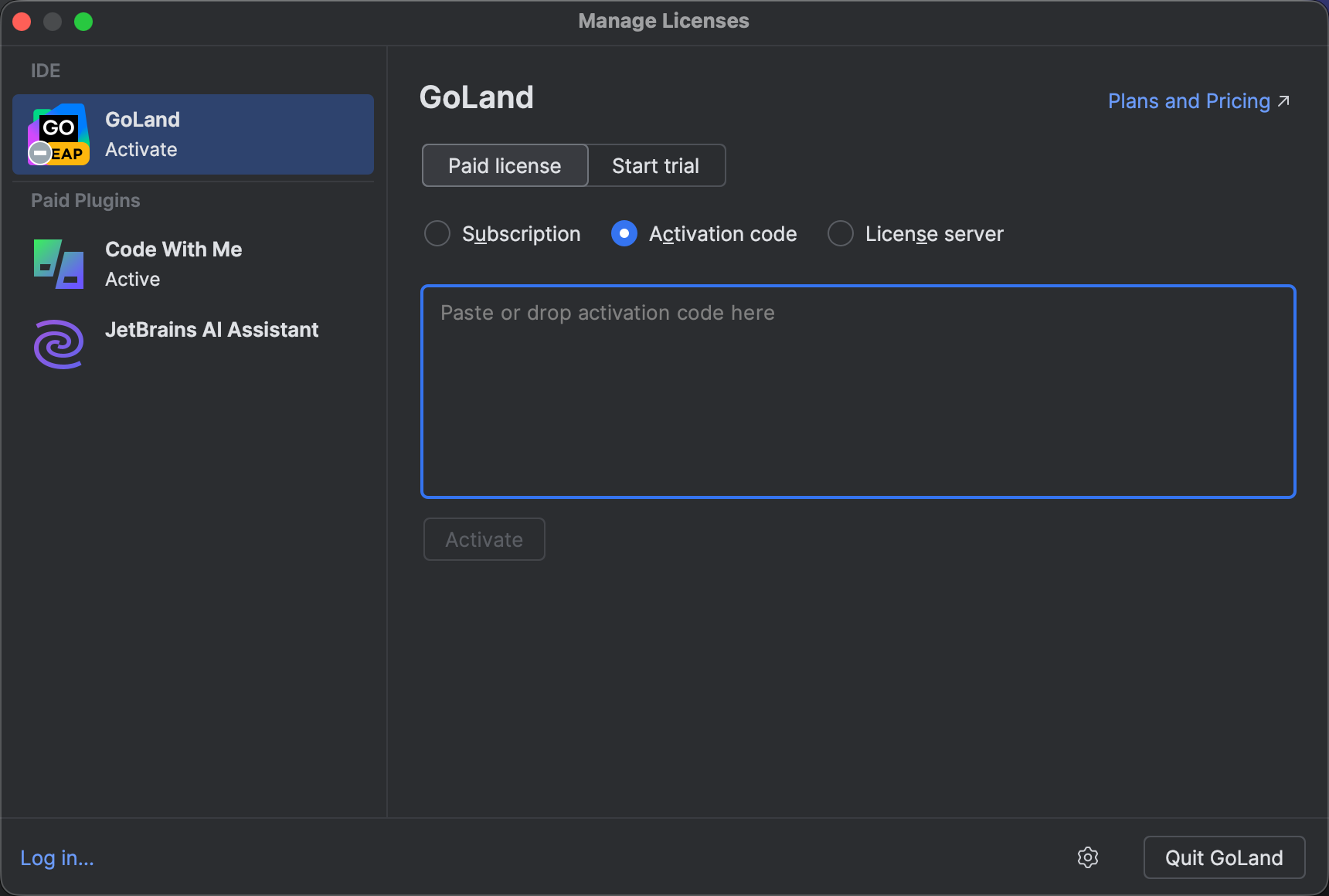 Register GoLand | GoLand Documentation