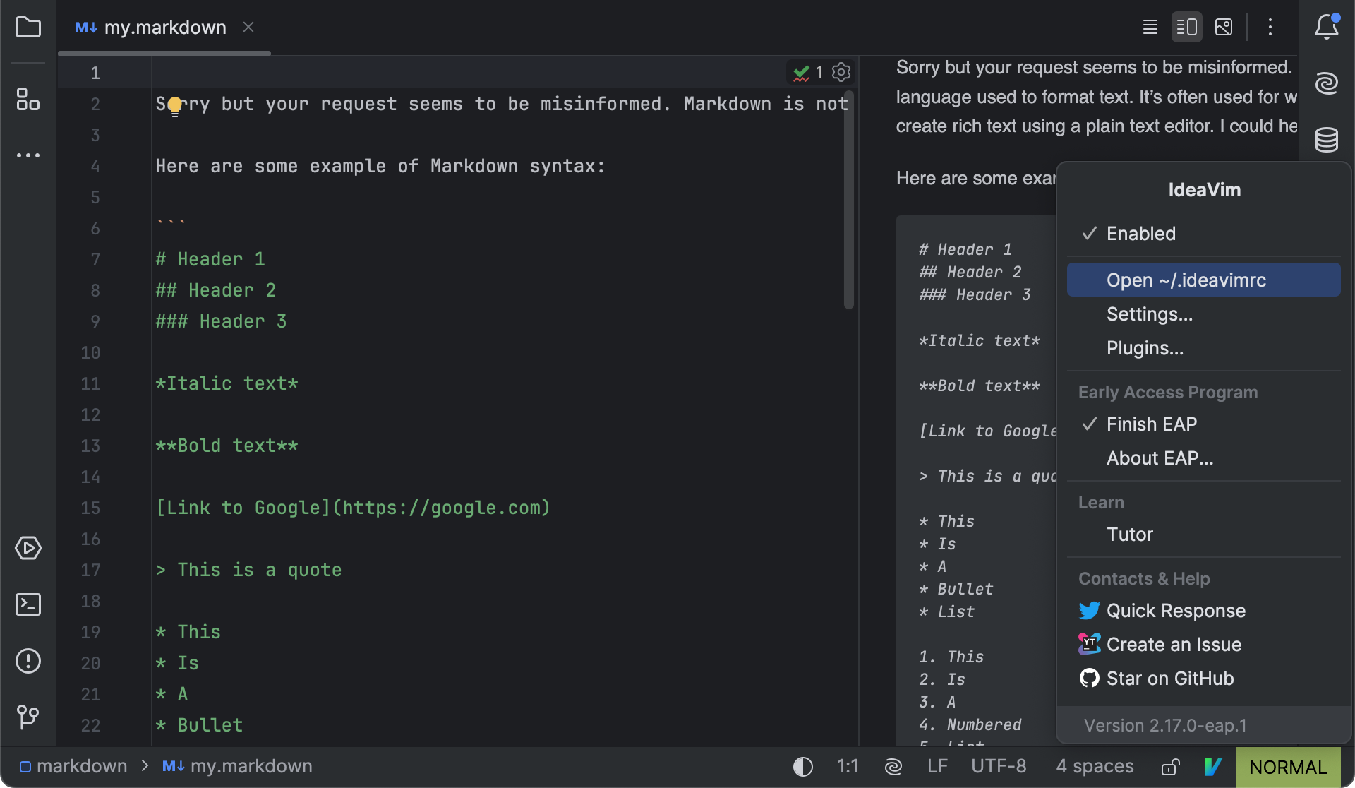 Use Vim Editor in RubyMine (IdeaVim) | RubyMine Documentation