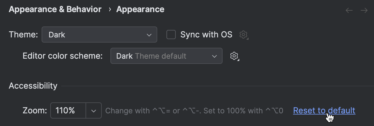 IDE zoom level | PyCharm Documentation