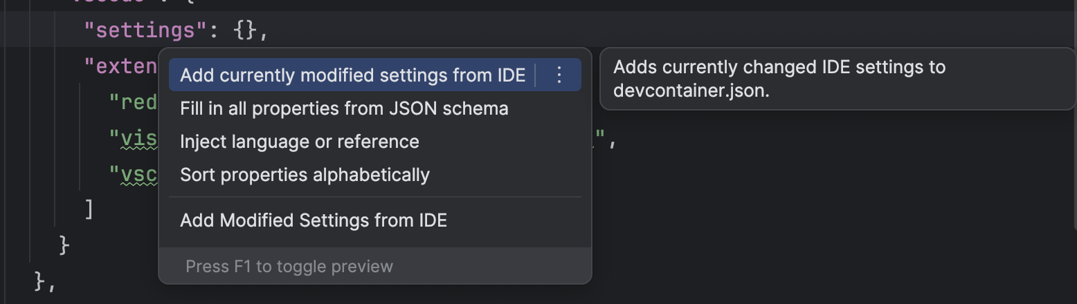 Customizing various Dev Container settings | CLion Documentation