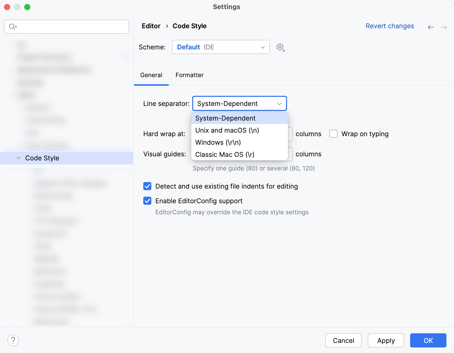 Line separators | IntelliJ IDEA Documentation