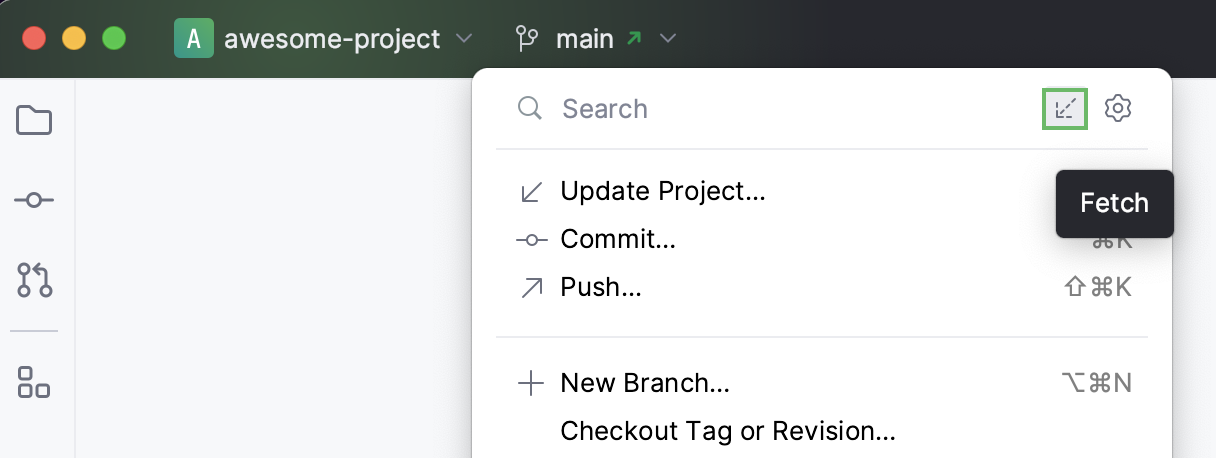 Sync with a remote Git repository (fetch, pull, update) | PhpStorm Documentation