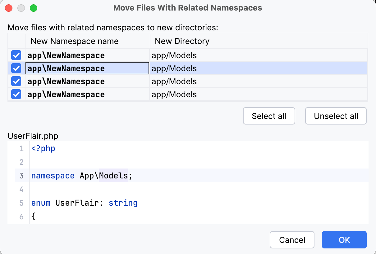 Move Namespace Dialog | IntelliJ IDEA Documentation