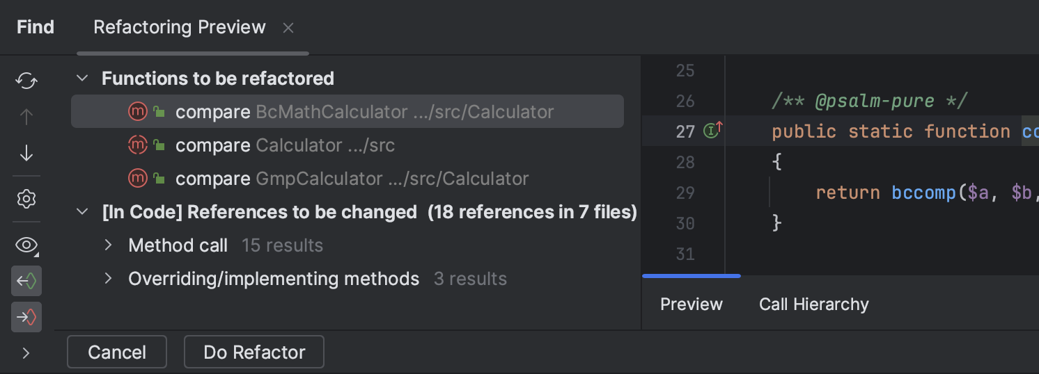 Code refactoring | PhpStorm Documentation
