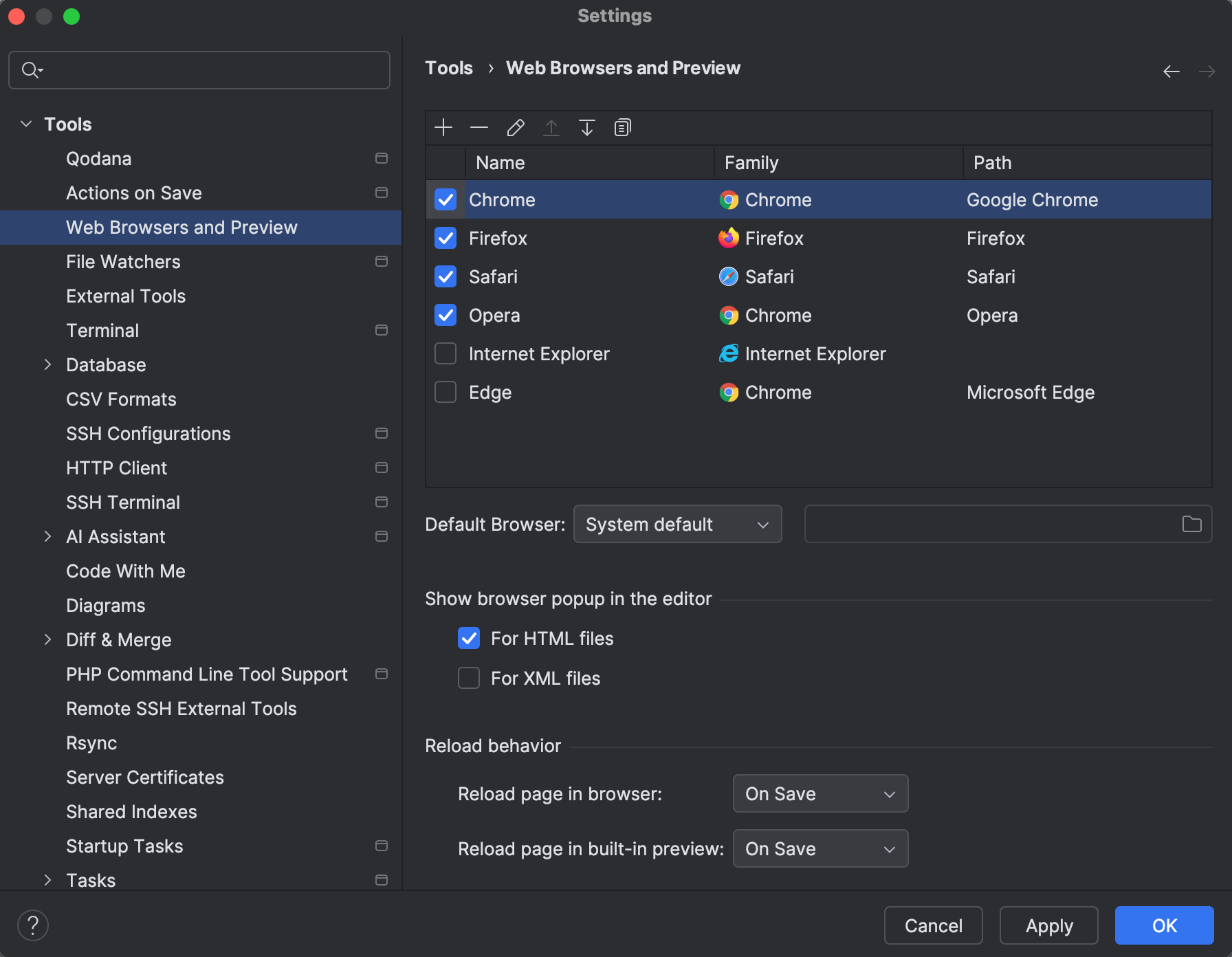 Browsers | PhpStorm Documentation