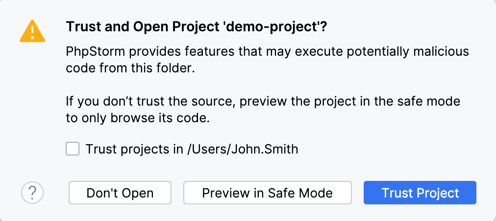 Project security | PhpStorm Documentation