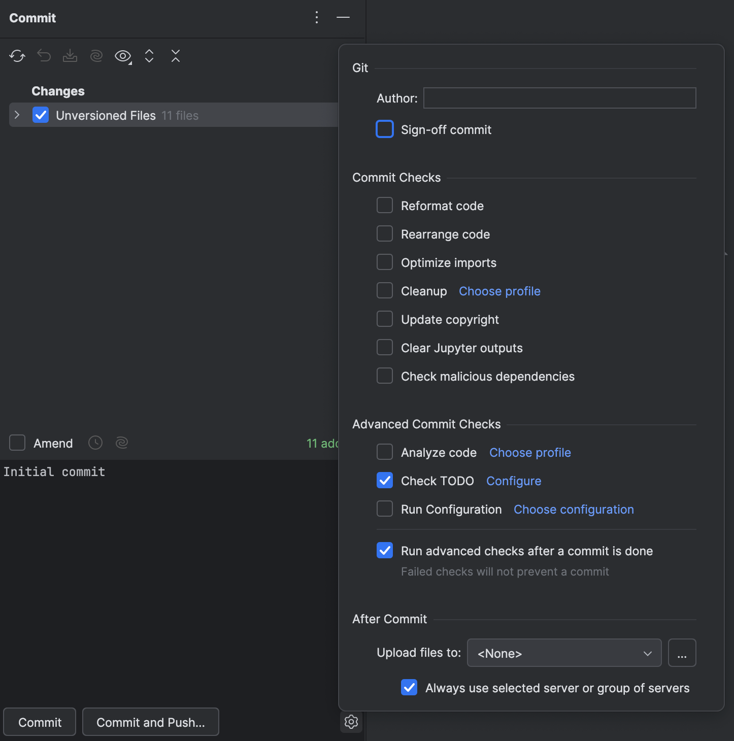 Commit and push changes to Git repository | PyCharm Documentation