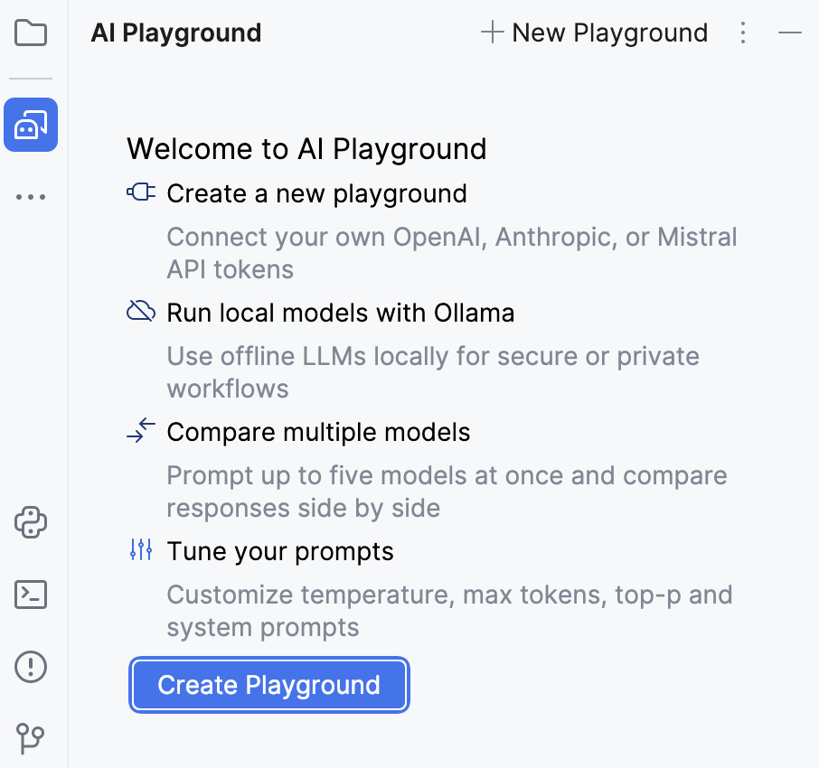 AI Playground | PyCharm Documentation