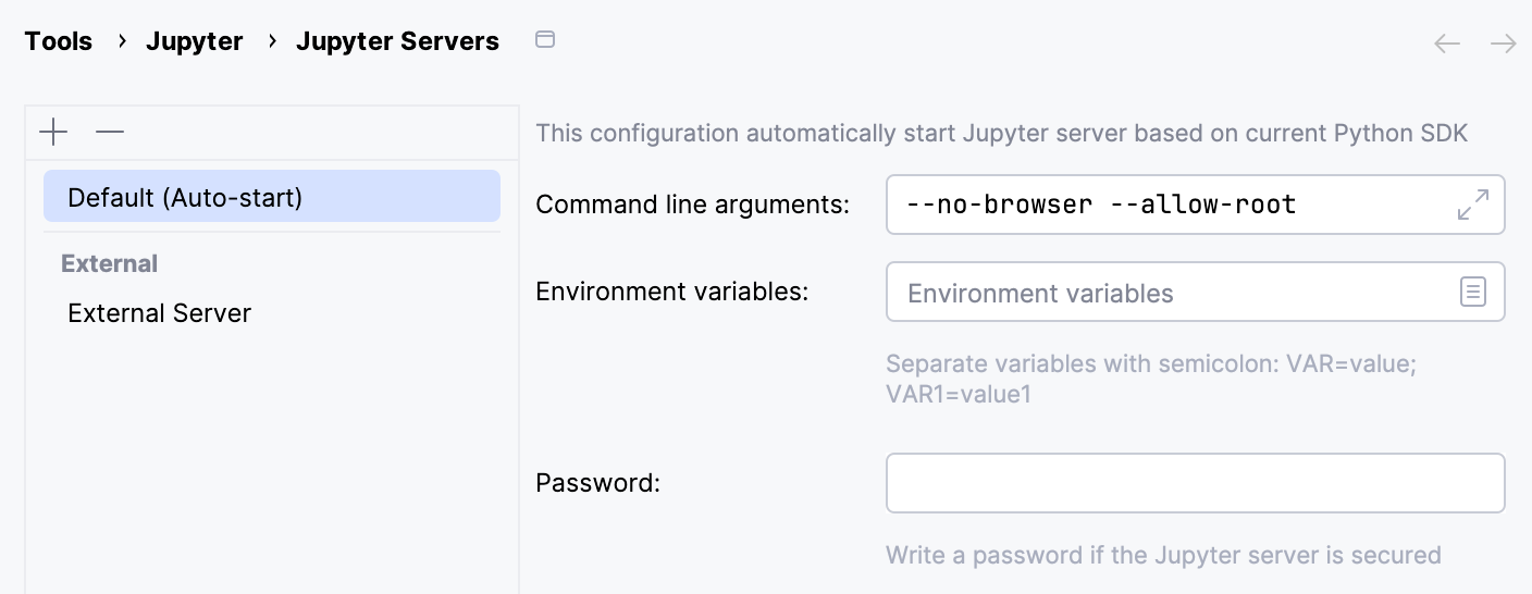 Manage Jupyter notebook servers | PyCharm Documentation