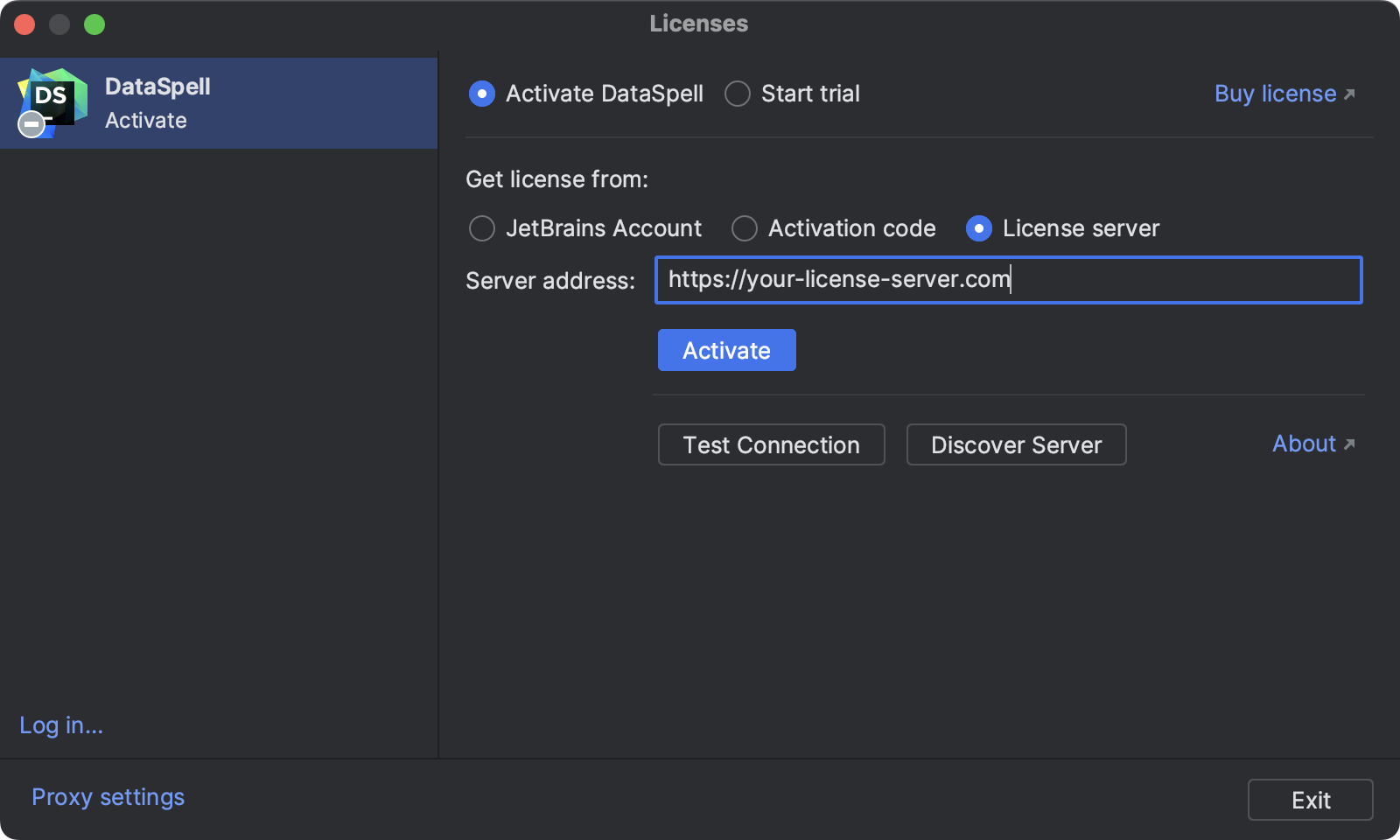 Register DataSpell | DataSpell Documentation