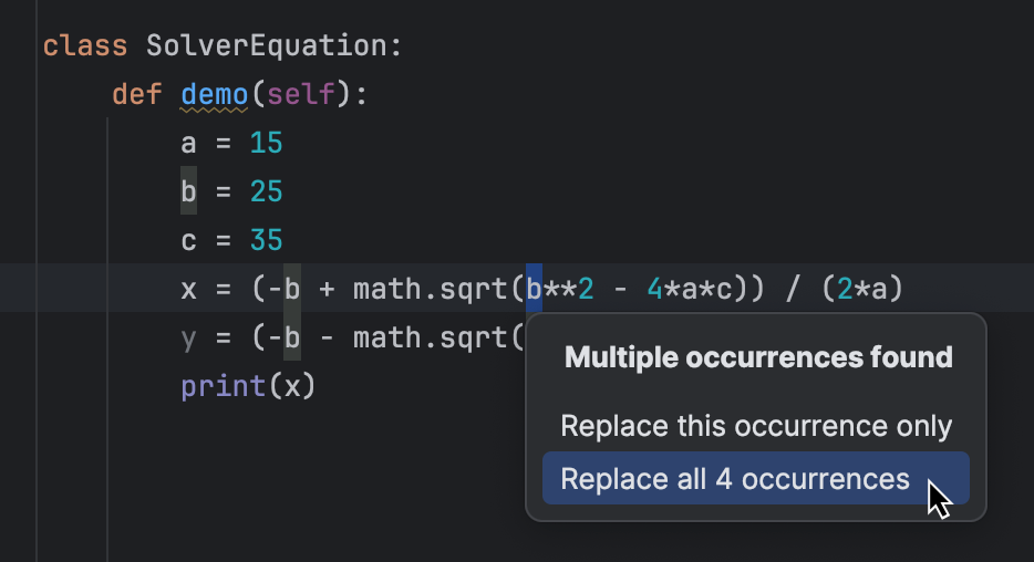 Introduce Variable | PyCharm Documentation