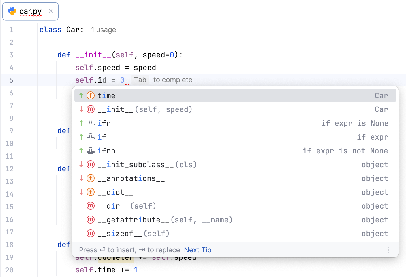 Code completion | PyCharm Documentation