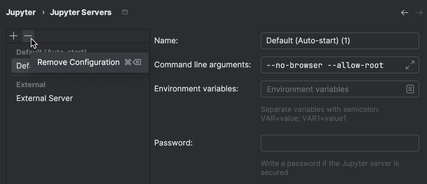 Manage Jupyter notebook servers | PyCharm Documentation
