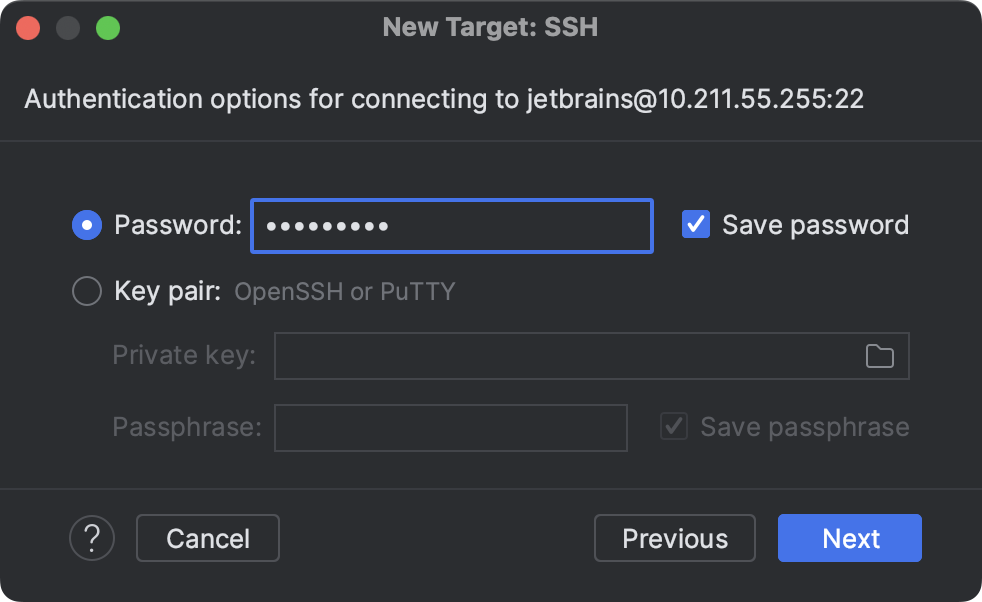 Configure an interpreter using SSH | PyCharm Documentation