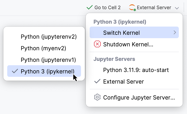 Manage Jupyter notebook servers | PyCharm Documentation