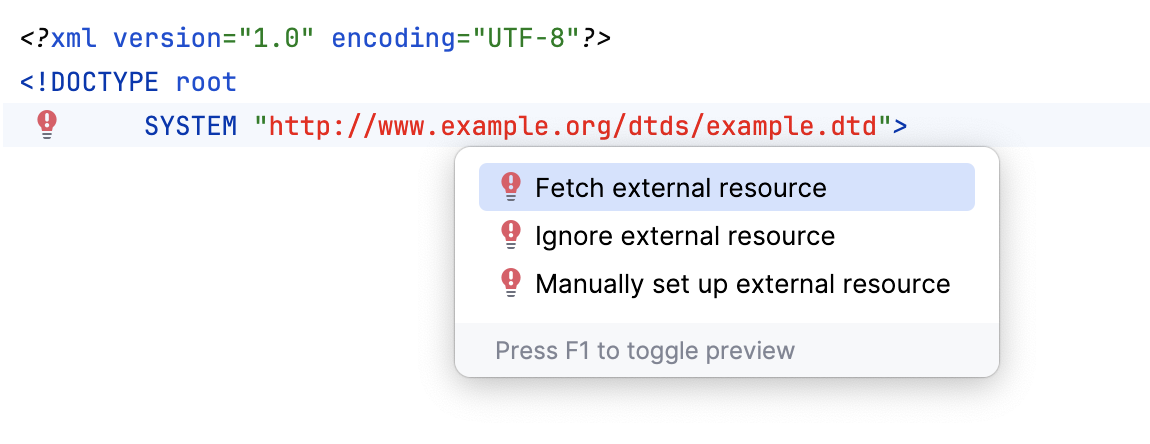Referencing XML schemas and DTDs | PhpStorm Documentation