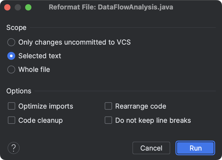 Reformat code | IntelliJ IDEA Documentation